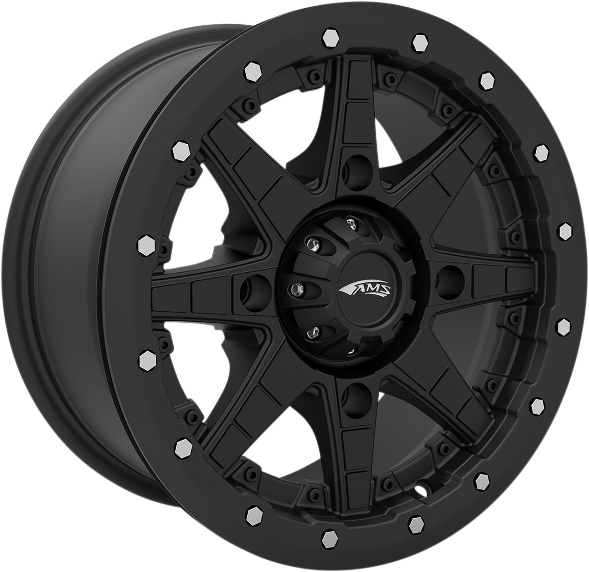 AMS Roll'n 106 Cast Aluminum Beadlock Wheel (Black) 15x7 4/1